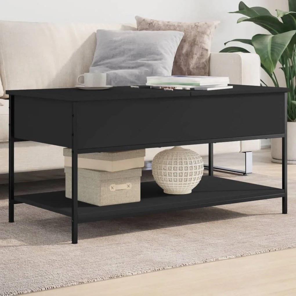 vidaXL Konferenční stolek černý 100x50x50 cm kompozitní dřevo a kov