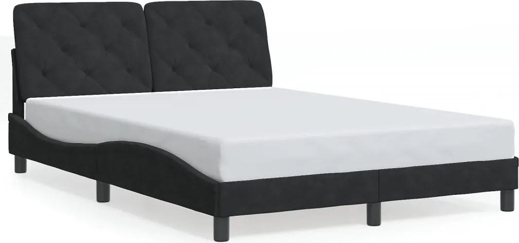 Rám postele s LED bez matrace černý 140 x 200 cm samet 3213857