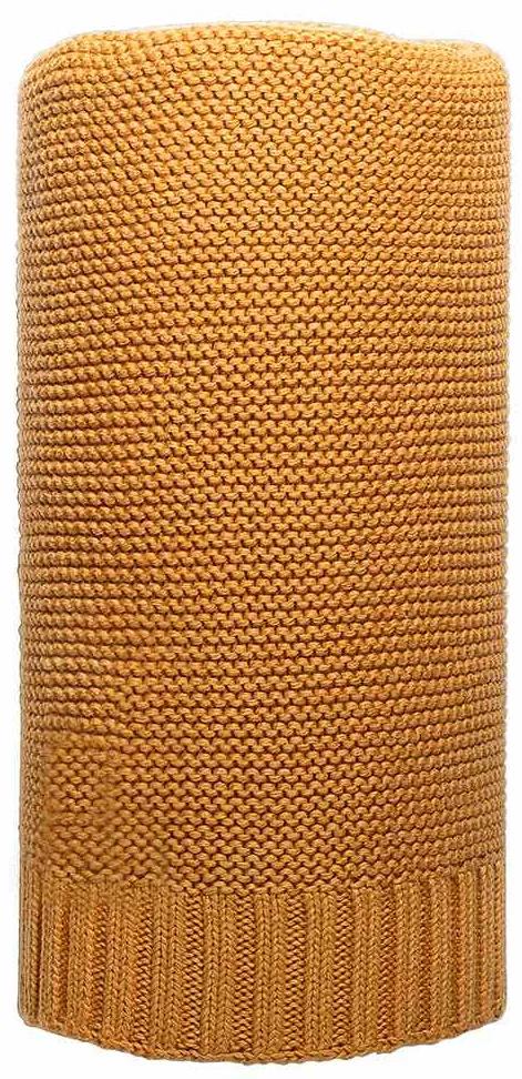 Bambusová pletená deka NEW BABY 100x80 cm hořčicová