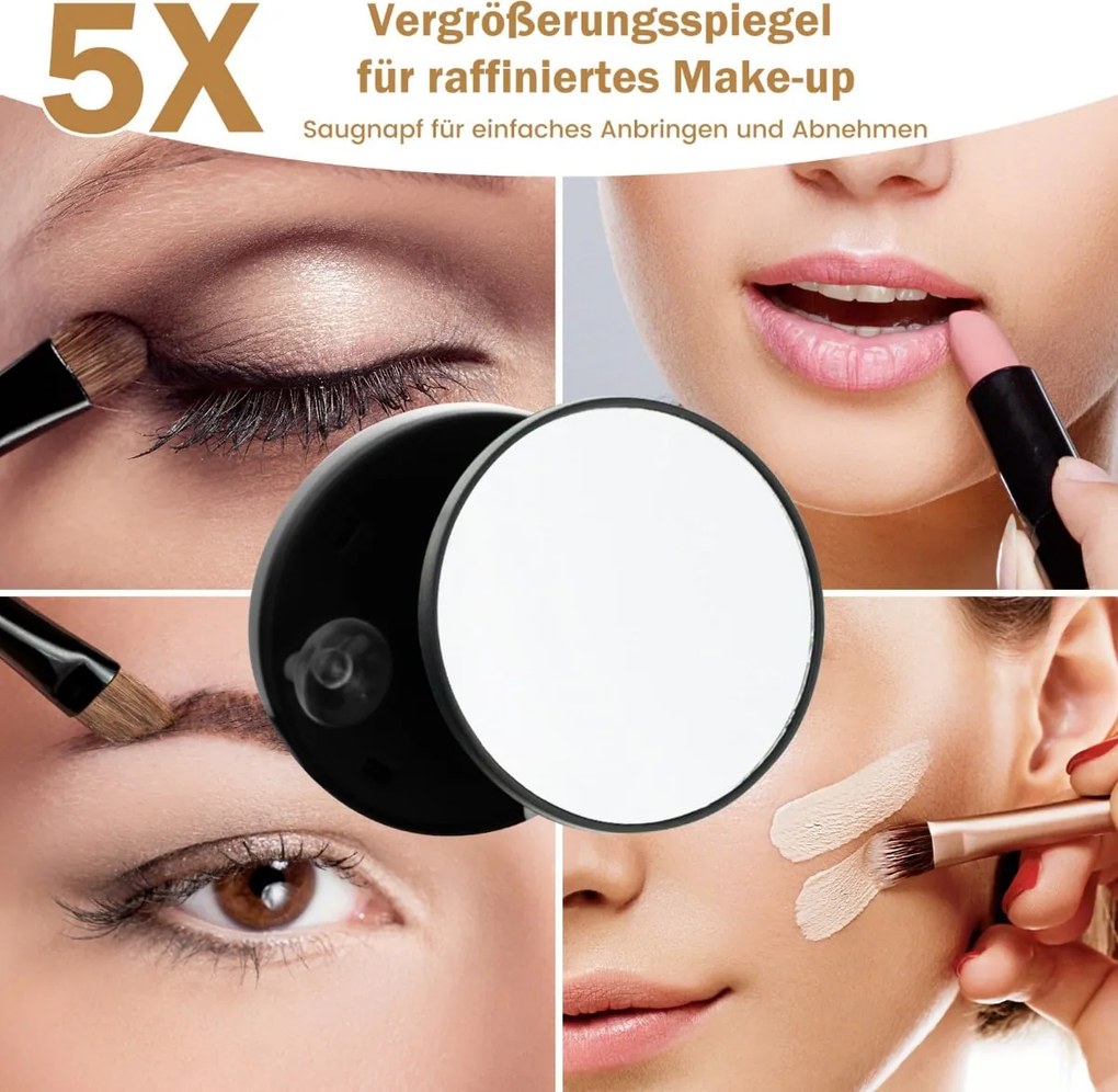 Costway Stolek LED podsvícené zrcadlo Make-up Mirror se světly – 56 × 12 × 48 cm