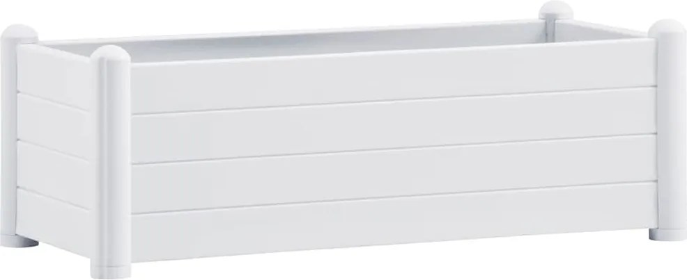 Vyvýšený záhon PP bílý 100 x 43 x 35 cm 313975