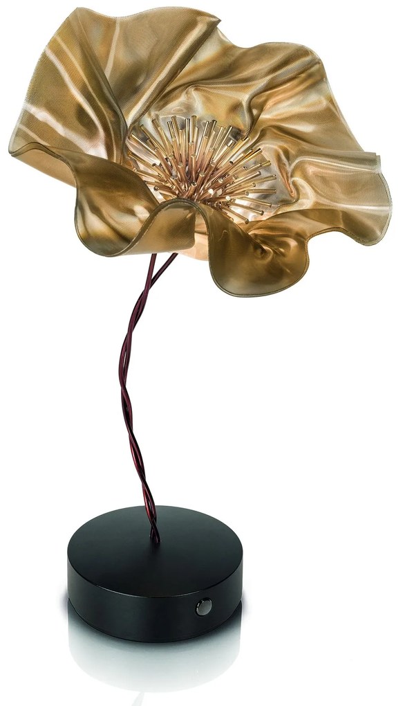 SLAMP LAFT000VLV000BT000EU Lafleur Velvet battery, stolní designová lampička na baterii, 1,3W LED 2700K, výška 26cm