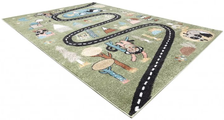 Dywany Łuszczów Dětský kusový koberec Fun Route Street animals green Rozměry koberců: 160x220
