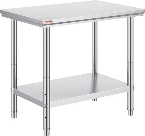 Pracovní stůl 61 × 91,4 × 81,3 cm z nerezové oceli NSF pro na přípravu komerčních