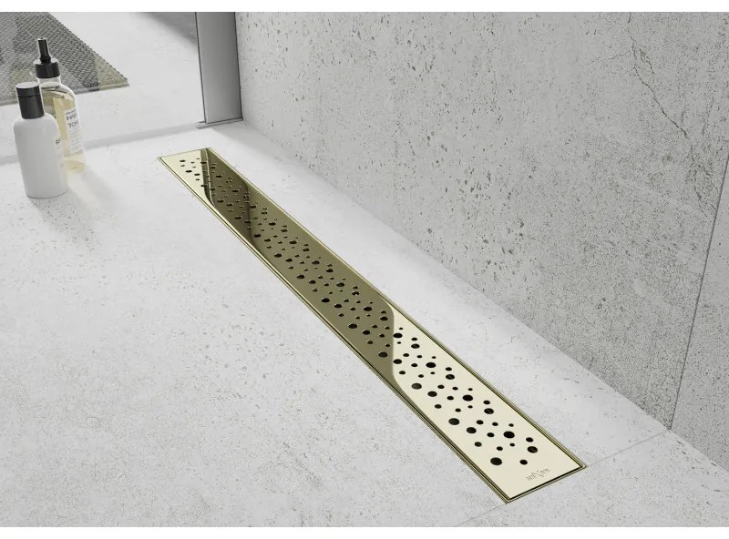 Mexen Flat M12 nerezový sprchový žlab 50 cm, zlatá, 1521050-15