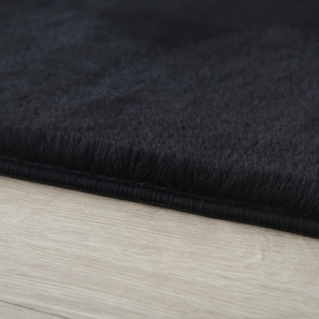 Ayyildiz, Kusový koberec Pouffy 5100 Black, 160x230, černá, obývací pokoj