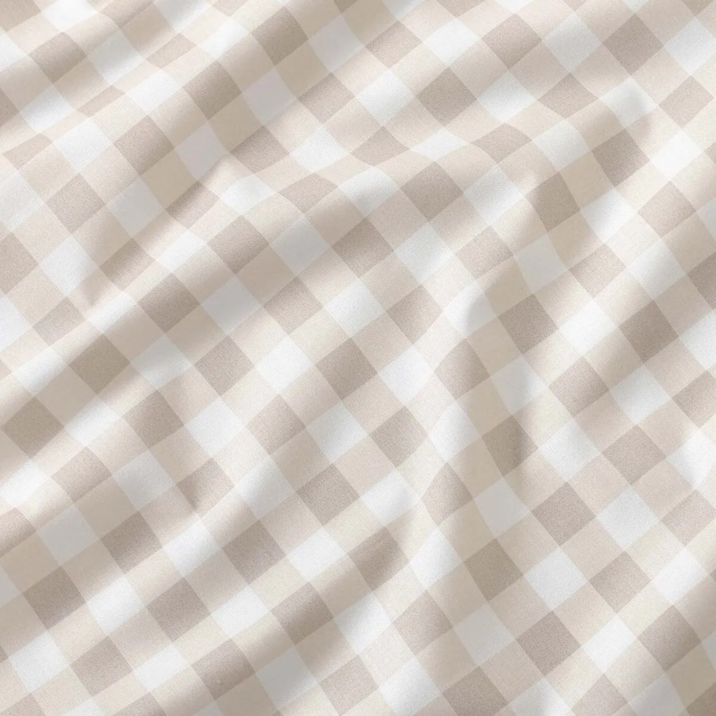 Goldea bavlněné povlečení - kachny s latte kostičkami 200 x 220 a 2ks 70 x 80 cm