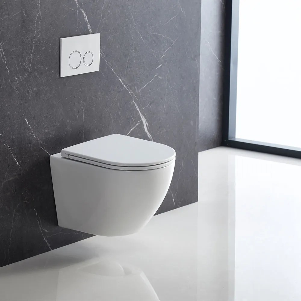 Mereo Mereo, WC závěsné kapotované, tiché splachování, RIMLESS, 495x360x370, keramické, vč. sedátka CSS113S, VSD82T1