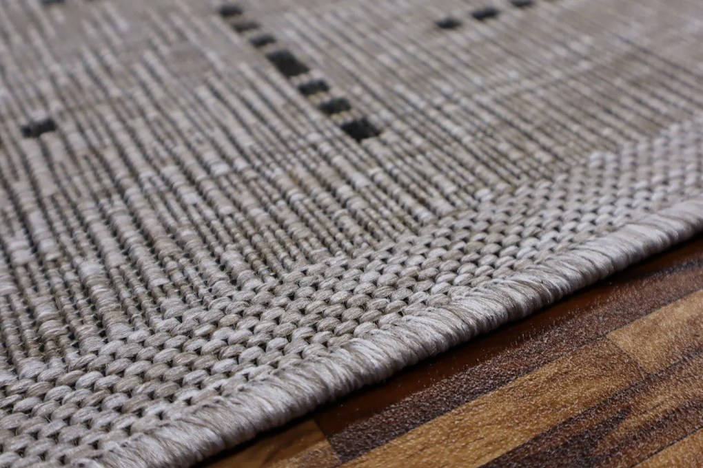 Devos Caby (DC Carpets), Kusový koberec FLOORLUX Silver/Black 20008 – na ven i na doma, 120x170, šedá, chodba / předsíň