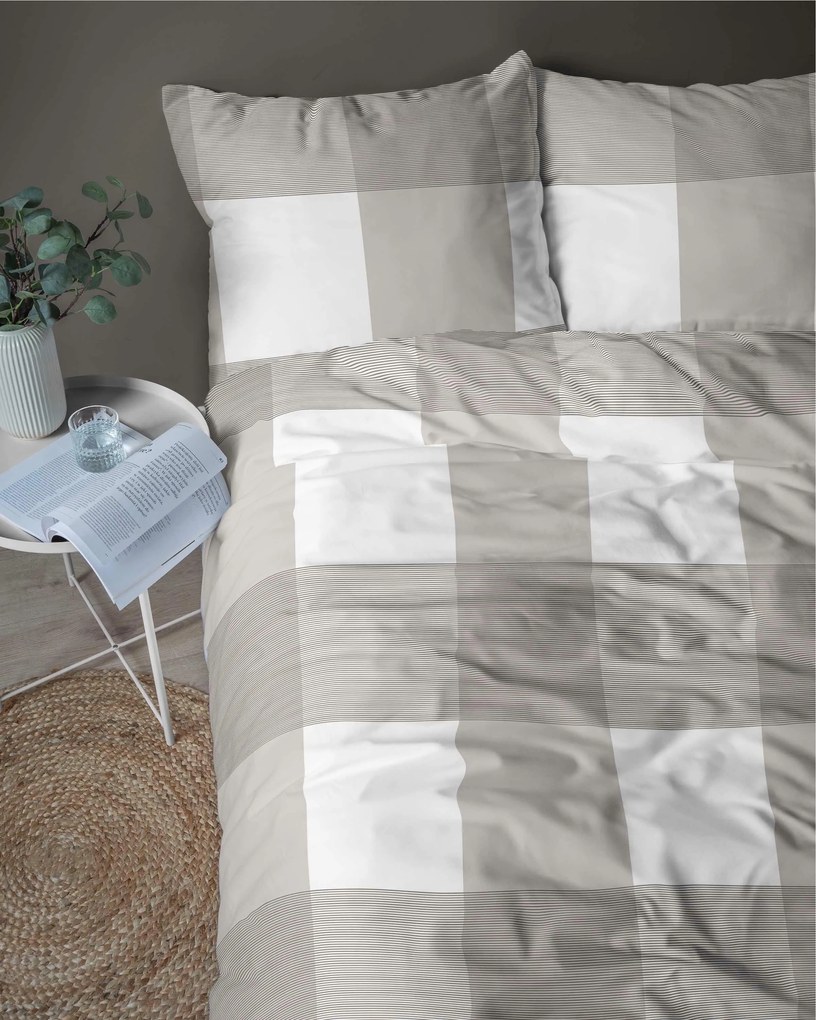 Detexpol Flanelové ložní prádlo 220x200 béžová kontrola 4944 B Flanel 2024