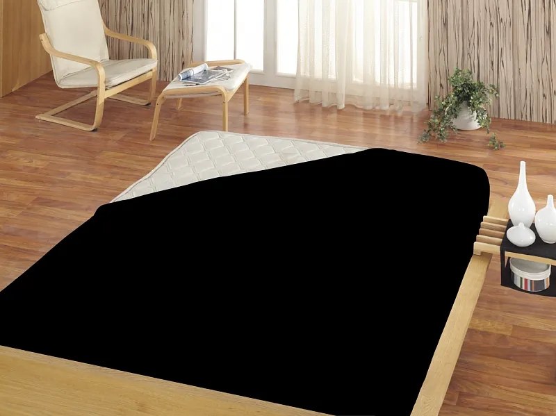 Matějovský napínací prostěradlo jersey Černé na matraci: 180 x 220 cm