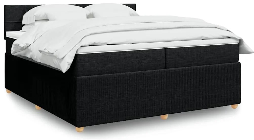 Box spring postel s matrací černá 200x200 cm textil 3289865