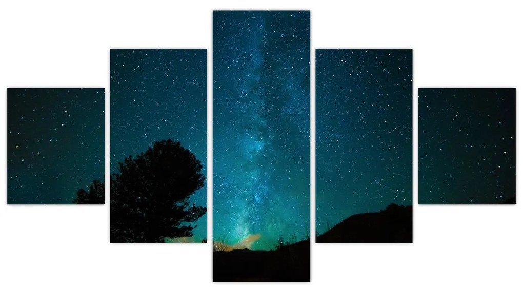Obraz noční oblohy s hvězdami (125x70 cm)