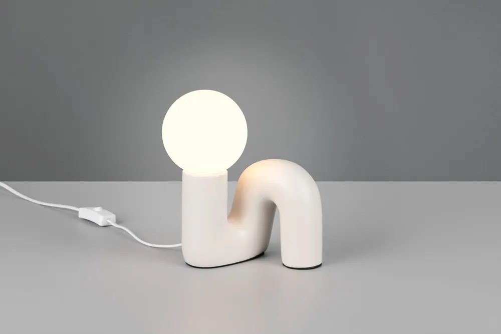 Slonovinová keramická stolní lampa (výška 21,5 cm) Quinn – Reality