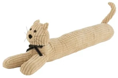 Dlouhý windstopper z manšestru ve tvaru kočky vanilkový 85 cm