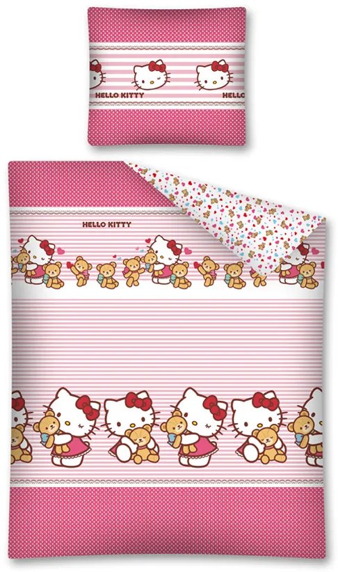 Detexpol Dětské povlečení Hello Kitty Teddy bavlna 140/200, 70/90 cm