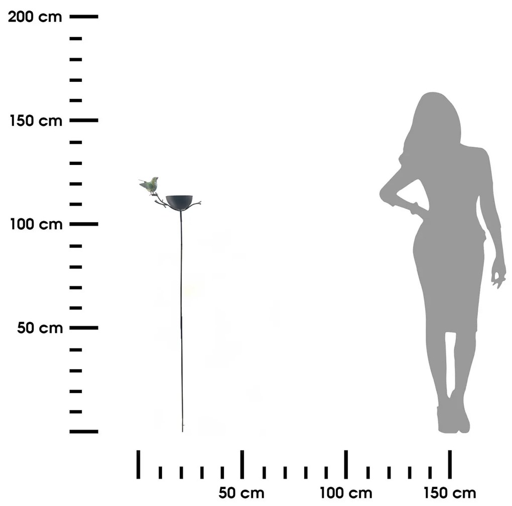 Zapichovací napajedlo pro ptáky Kate, 122x29 cm, kov, vícebarevná