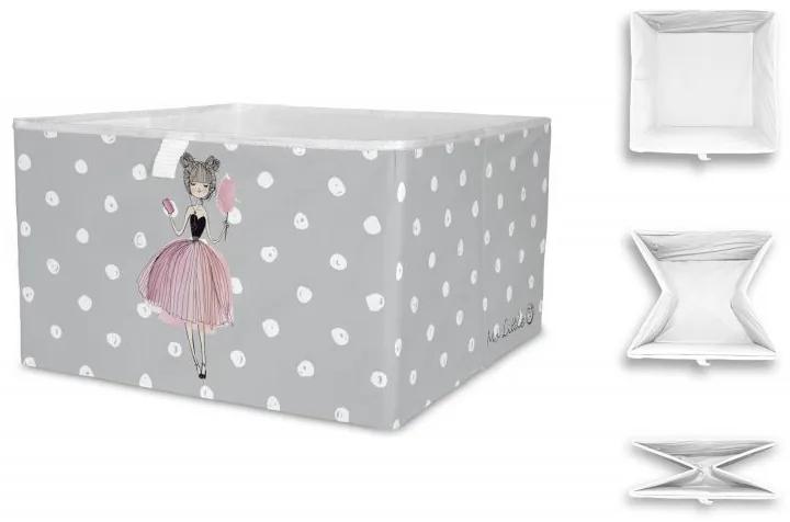 Úložná krabice pink girl, 20x32 cm