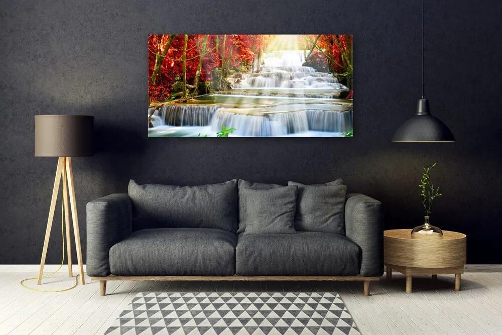 Plexisklo-obraz Vodopád Příroda Les 120x60 cm