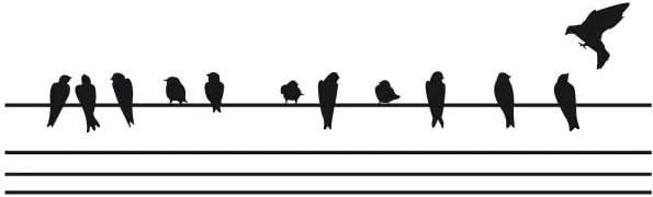 Samolepka Ambiance Birds on the Wire