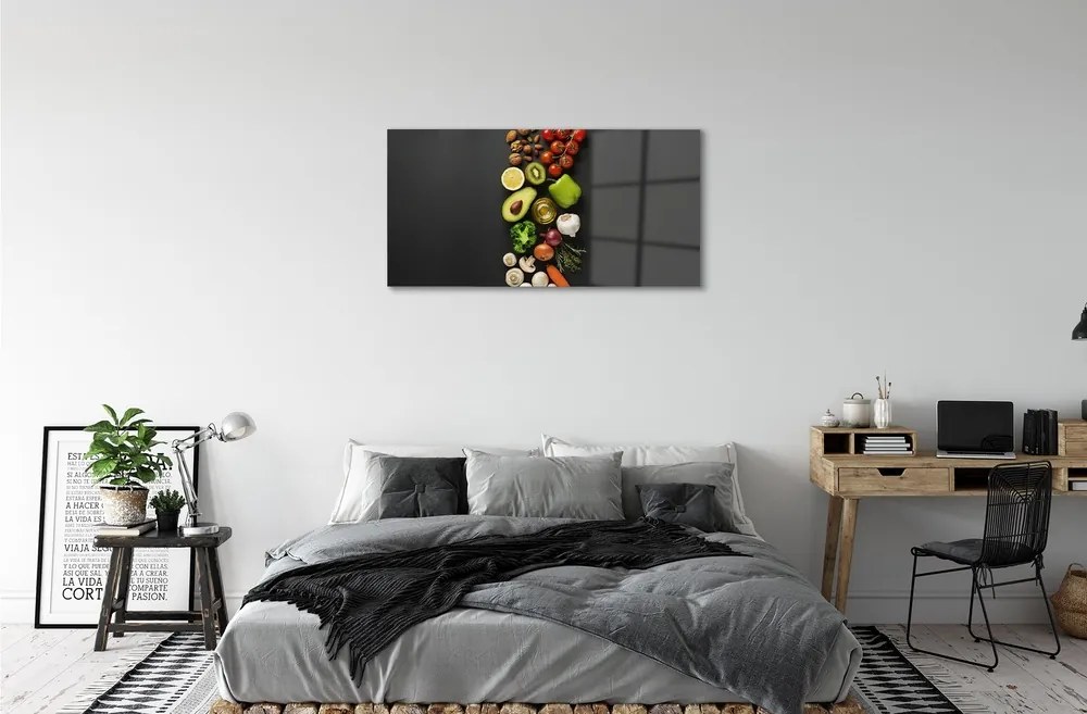 Obraz na skle Citrón avokádo mrkev 100x50 cm