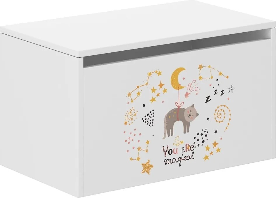 Wooden Toys KONTEJNER NA HRAČKY S MOTIVEM KOČKY
