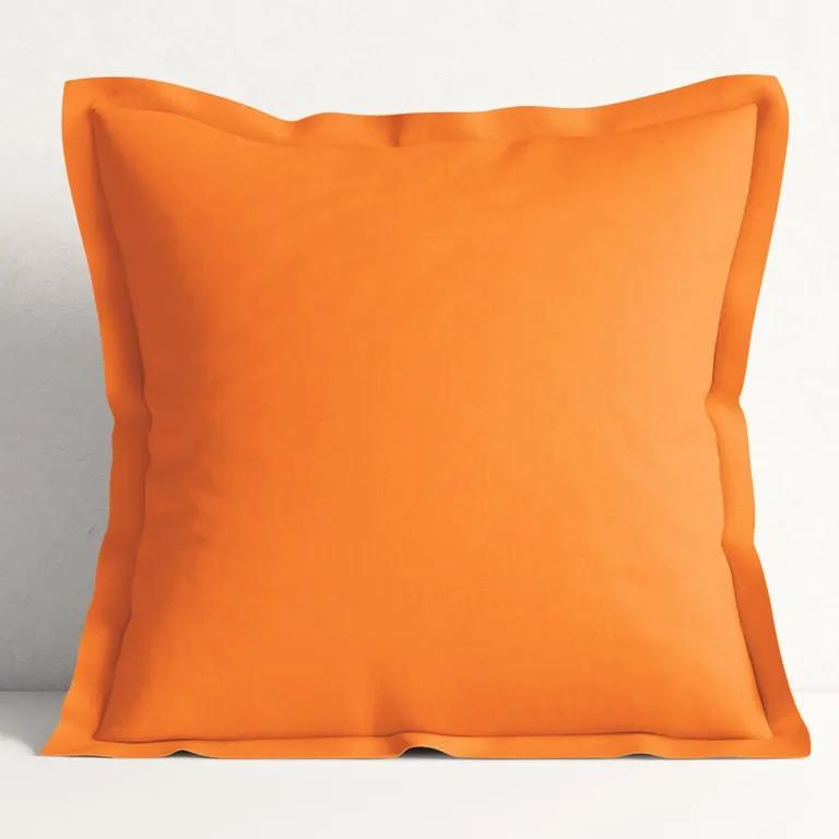 Goldea bavlněný povlak na polštář s ozdobným lemem - oranžový 60 x 60 cm