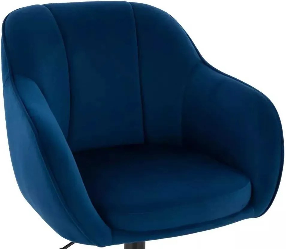 LuxuryForm DESIGN Barová židle AVOLA VELUR na zlaté kulaté podstavě - modrá