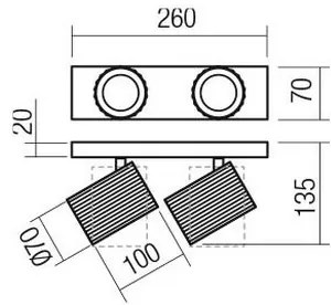 Redo 01-3403 - Bodové svítidlo DELPHI 2xGU10/7W/230V černá