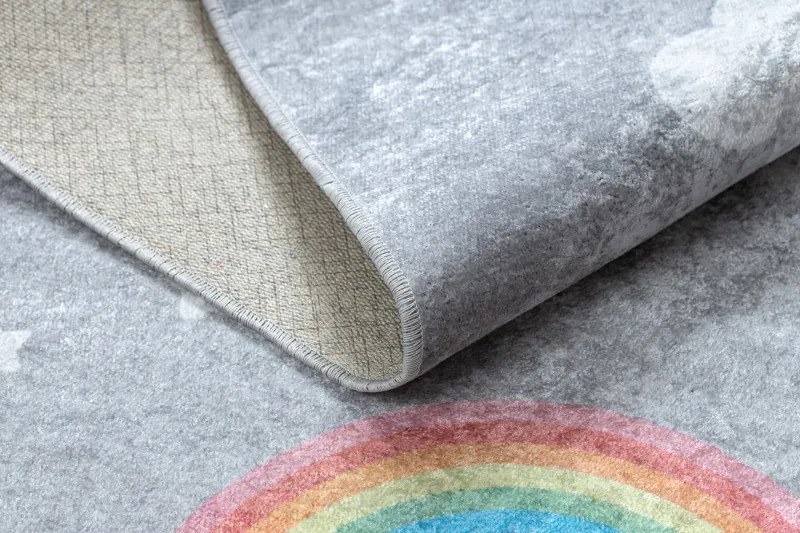 Dywany Łuszczów, Dětský kusový koberec Junior 52063.801 Rainbow grey, 160x220, šedá, dětský pokoj