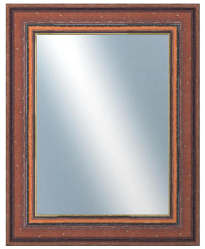 DANTIK - Zarámované zrcadlo - rozměr s rámem cca 40x50 cm z lišty ANGLIE hnědá Au linka (612)