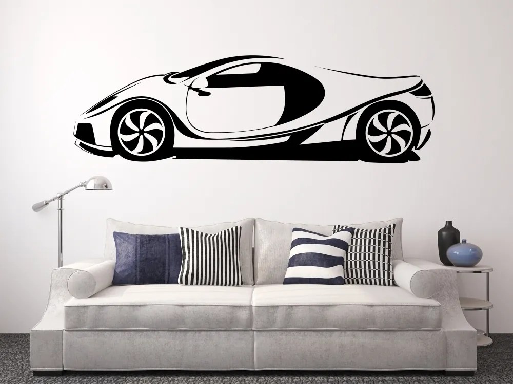 Sportovní auto - Samolepka na zeď (100x30cm) - Rawe.cz