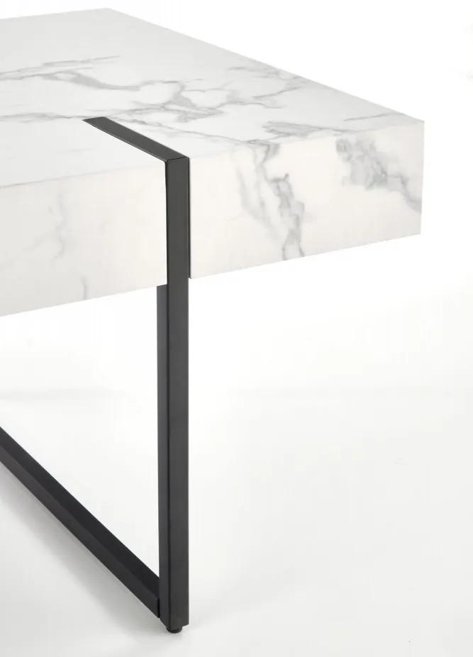 Konferenční stolek- BLANCA- Bílý mramor/ Černý