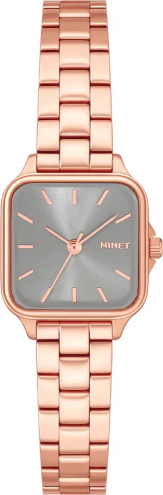 MINET Rose gold-béžové dámské hodinky GRACE s ocelovým řemínkem