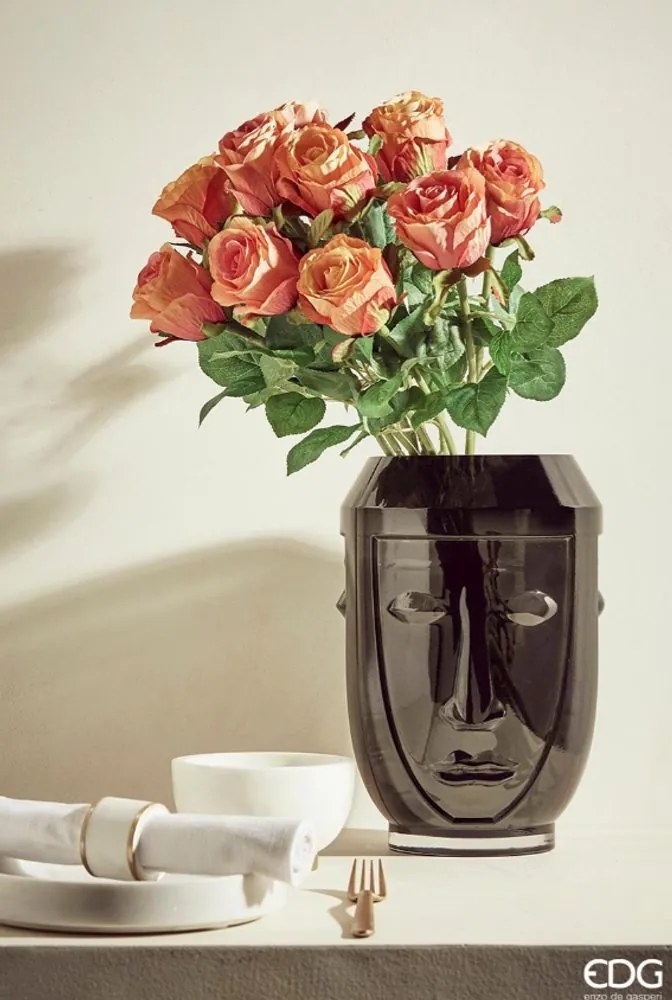 Keramická váza Faccia s tváří černá v28 cm