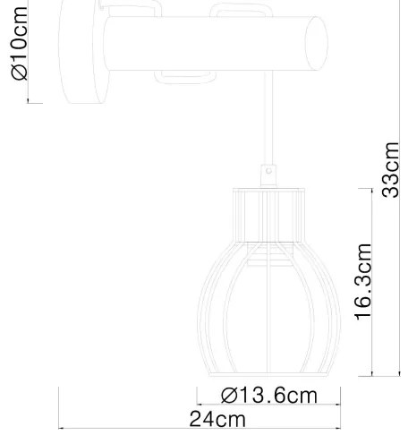 Globo 15326NWB - Nástěnné svítidlo MINA 1xE27/40W/230V