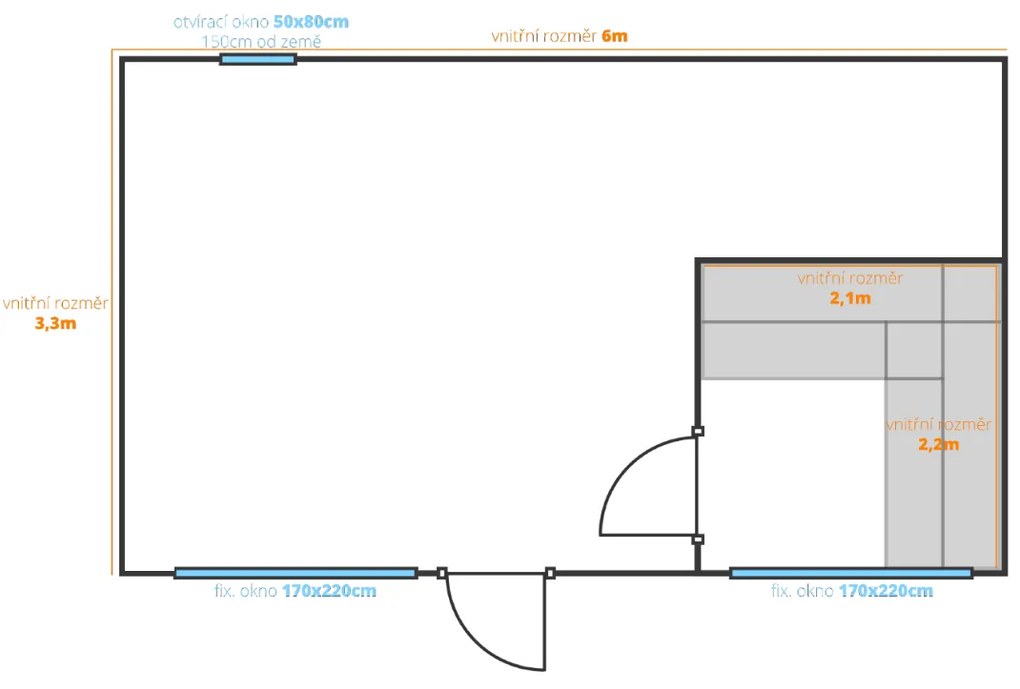 Dřevěný zahradní domek MODERN VÝHLED - se saunou