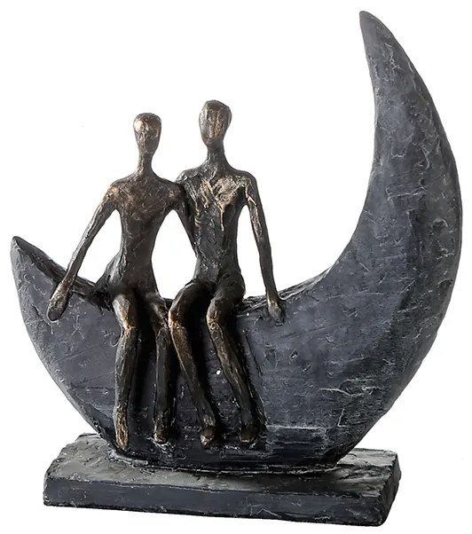 Bighome - Socha MOON 23,5 cm - bronzová