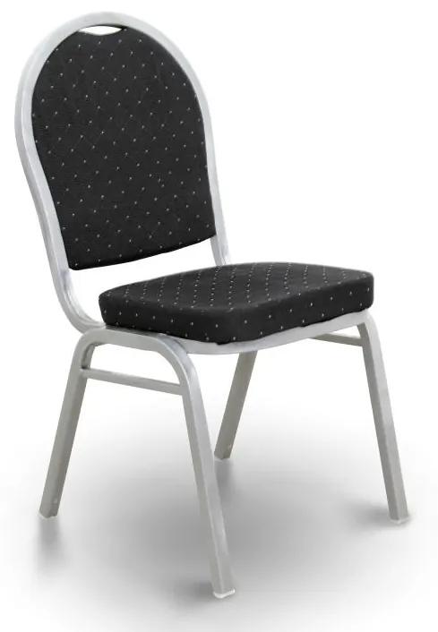 Židle, stohovatelná, látka černá / rám šedý, JEFF 2 NEW 0000183944 Tempo Kondela