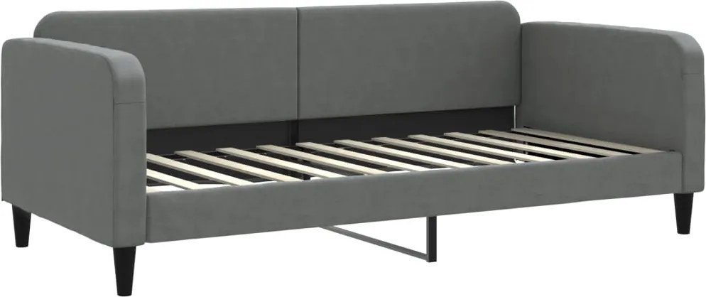 Válenda s přistýlkou a matracemi tmavě šedá 90 x 200 cm textil 3196835