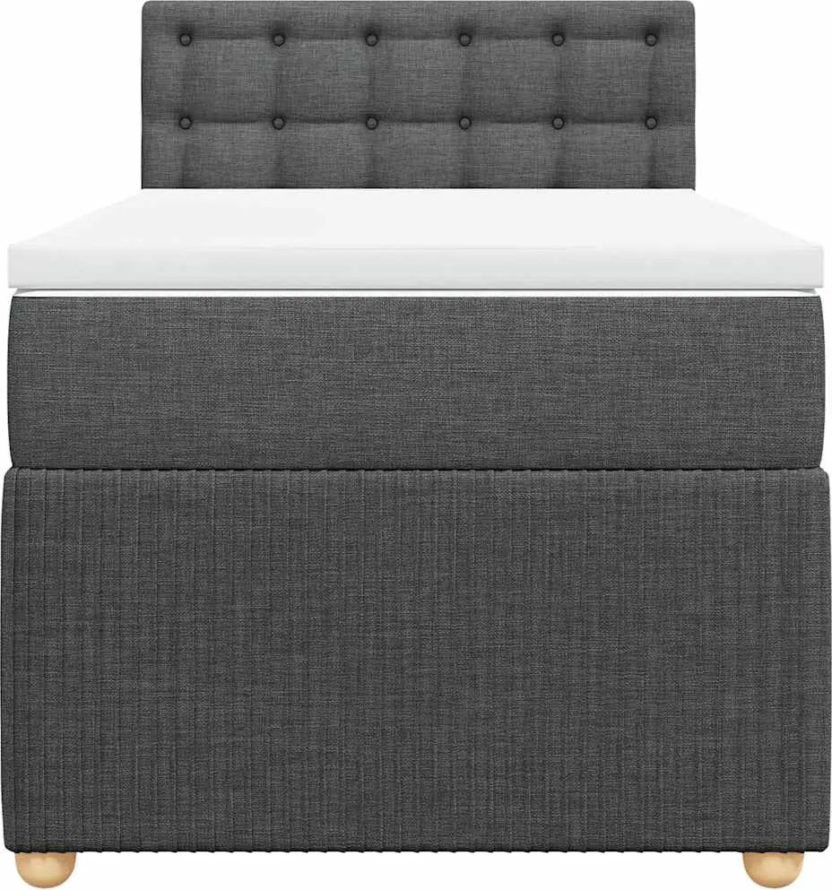 Box spring postel s matrací tmavě šedá 100 x 200 cm textil 3289682