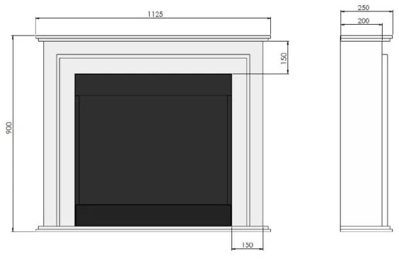 InFire - BIO krb 90x112,5 cm 3kW bílá