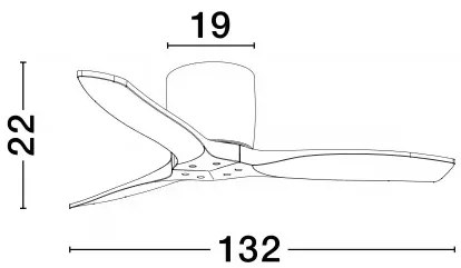 LED černo-dřevěné designové stropní svítidlo Ninemia s dálkovým ovládáním