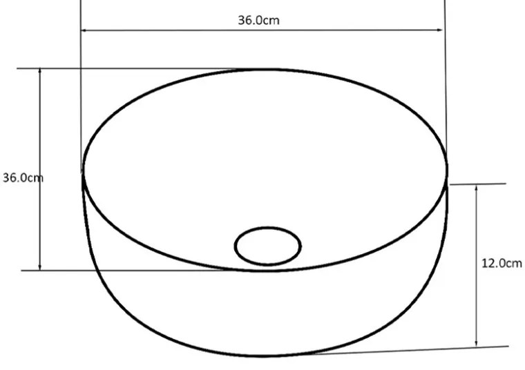 BPS-koupelny Keramické umyvadlo na desku HYD-LA-P-GL-360 36x36 cm, bílé/růžové zlato