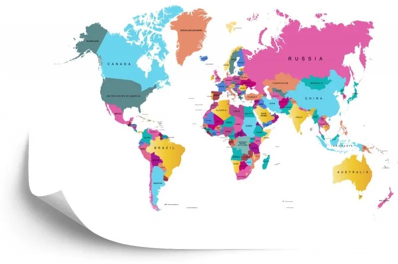 Fototapeta Mapa Světa Omyvatelný vlies 104x70.5