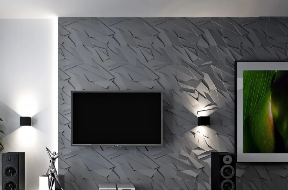 Polystyrénový 3D obkladový panel 60x60 cm Glass bílý