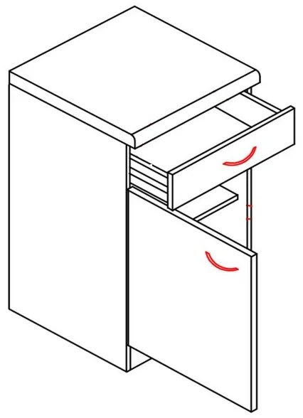 Dolní kuchyňská skříňka Avila US50, dub lancelot/krémová, šířka 50 cm