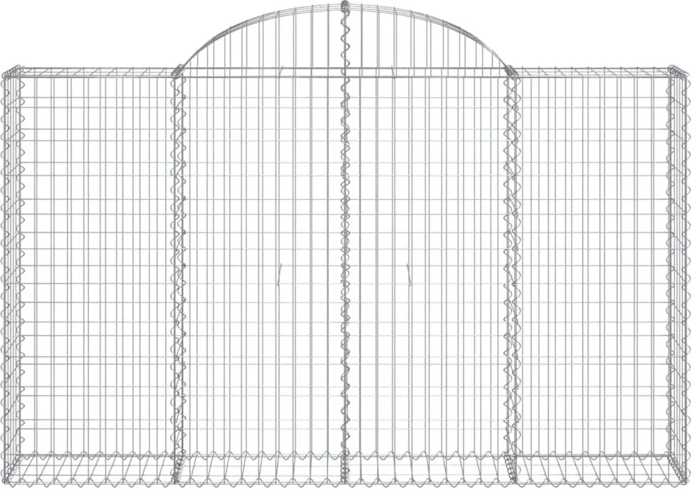 Klenuté gabionové koše 4 ks 200x30x120/140cm pozinkované železo 3146133