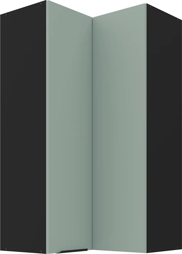 ARIA sc | horní kuchyňská skříňka 60x60 GN-108 2F (90°) rohová s policemi | EXTRA VYSOKÁ | 60x60 cm | černá/aquamarine