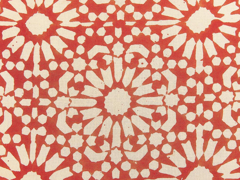 Bavlněný polštář s geometrickým vzorem 45 x 45 cm červený CEIBA Beliani